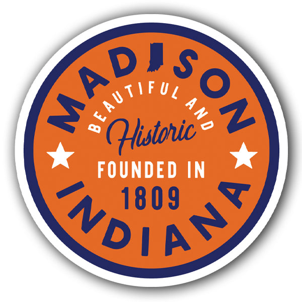 Madison Orange Circle Sticker – Madison Made